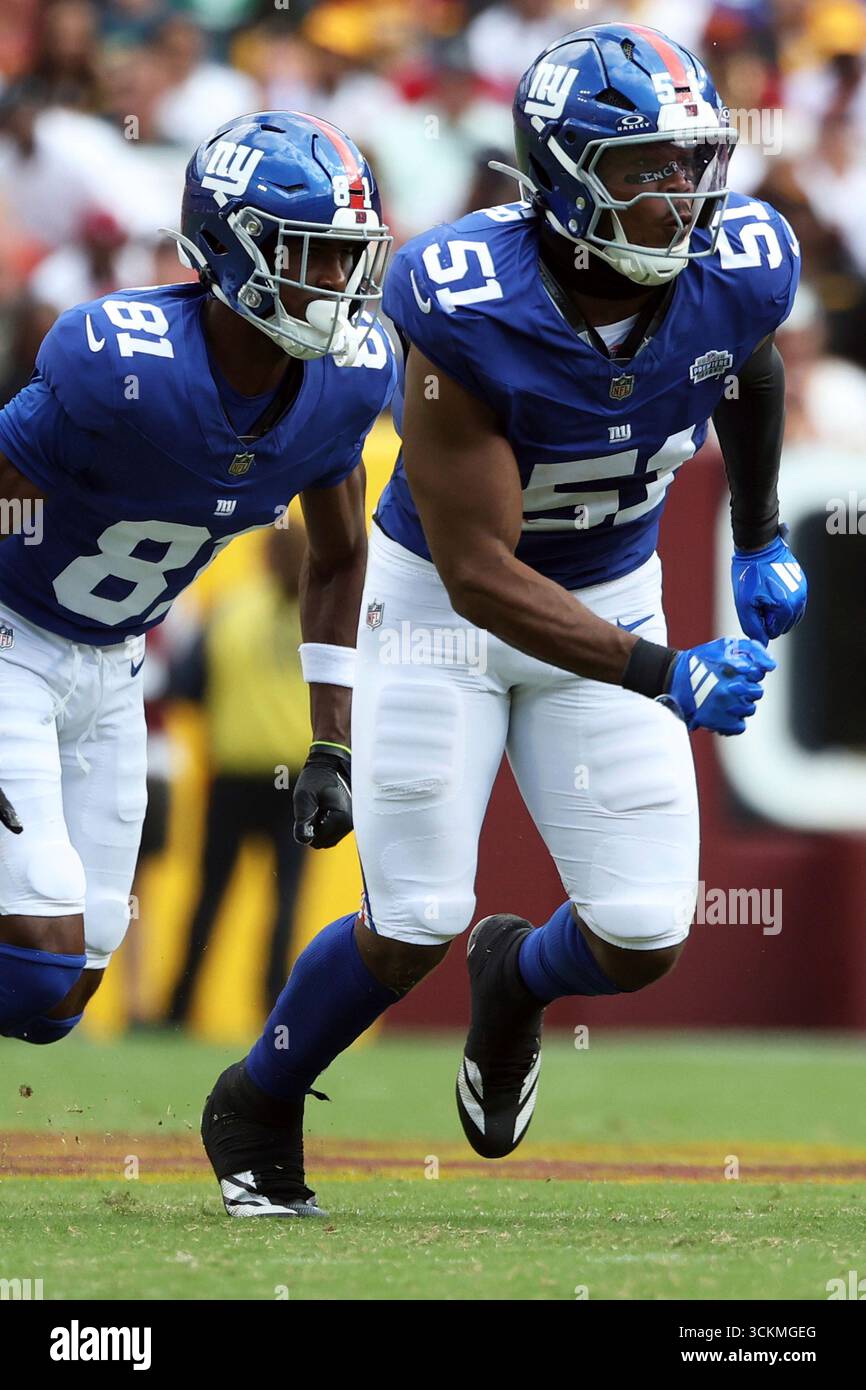 New York Giants linebacker Abdul Carter (51) rushes during an NFL ...