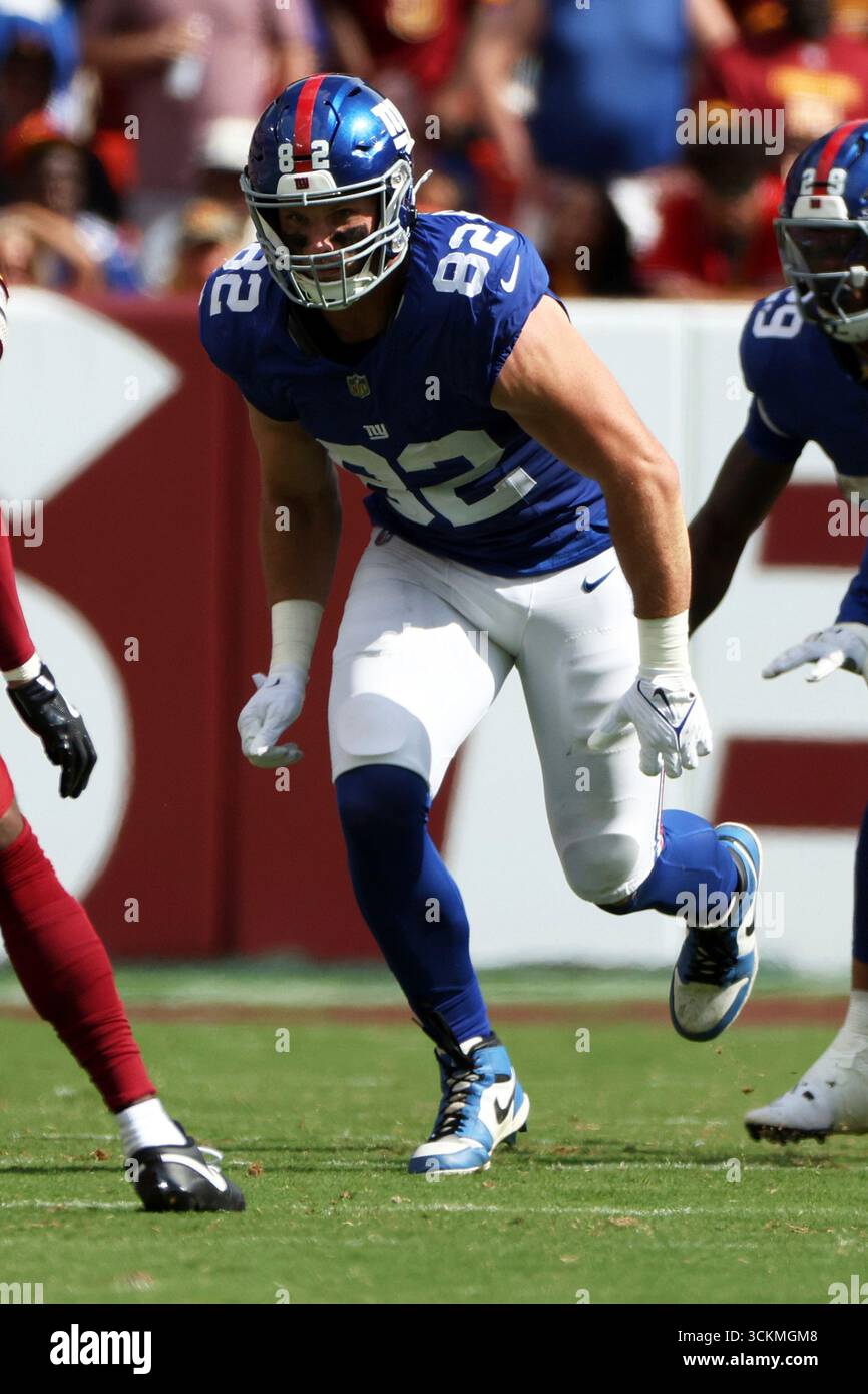 New York Giants tight end Daniel Bellinger (82) runs a route during an ...