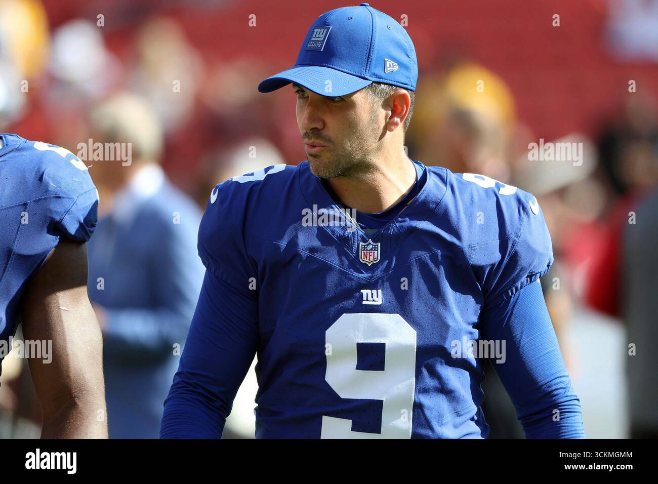 New York Giants place kicker Graham Gano (9) looks on after an NFL ...