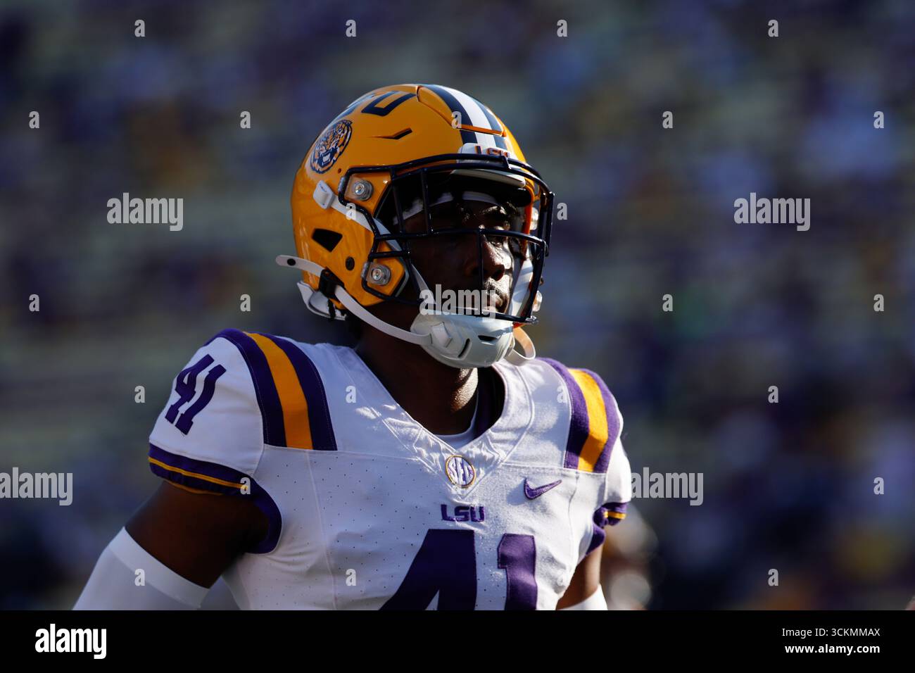 LSU defensive back Justin Echols (41) during pregame warmups before an ...