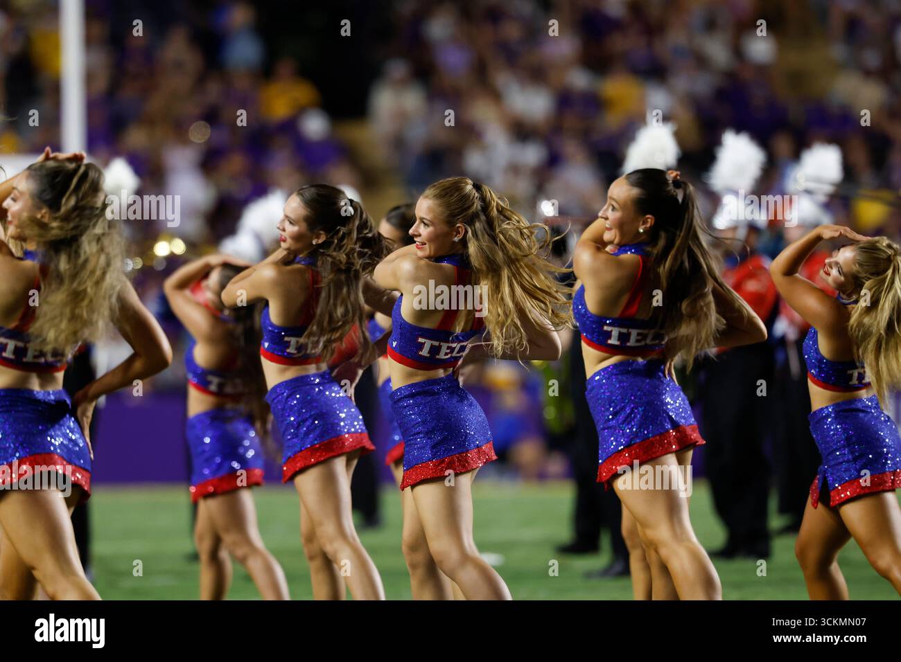 Louisiana Tech Regal Blues dance team performs at halftime during an ...