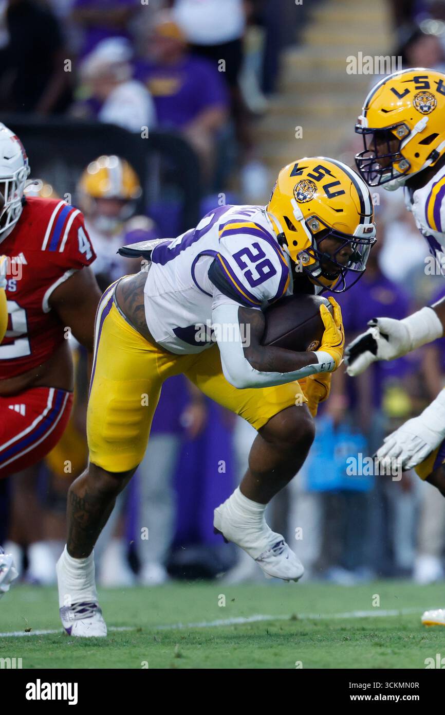 LSU running back Caden Durham (29) carries the ball during an NCAA ...
