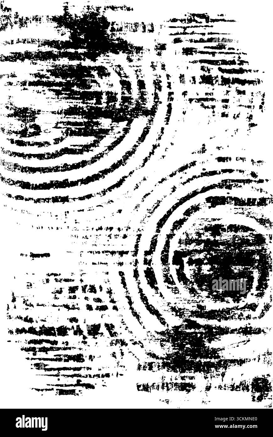 Vintage vinyl record grooves spiral pattern with grunge distressed ...