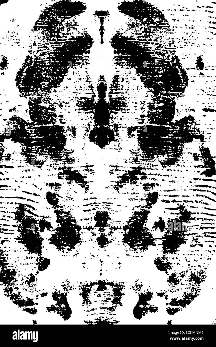 Monochrome inkblot rorschach design for psychology background and ...