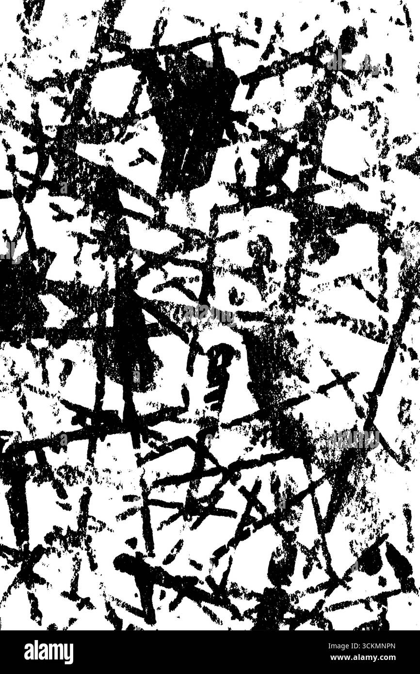 Chaotic neuron web in black and white with grungy electric effect for ...