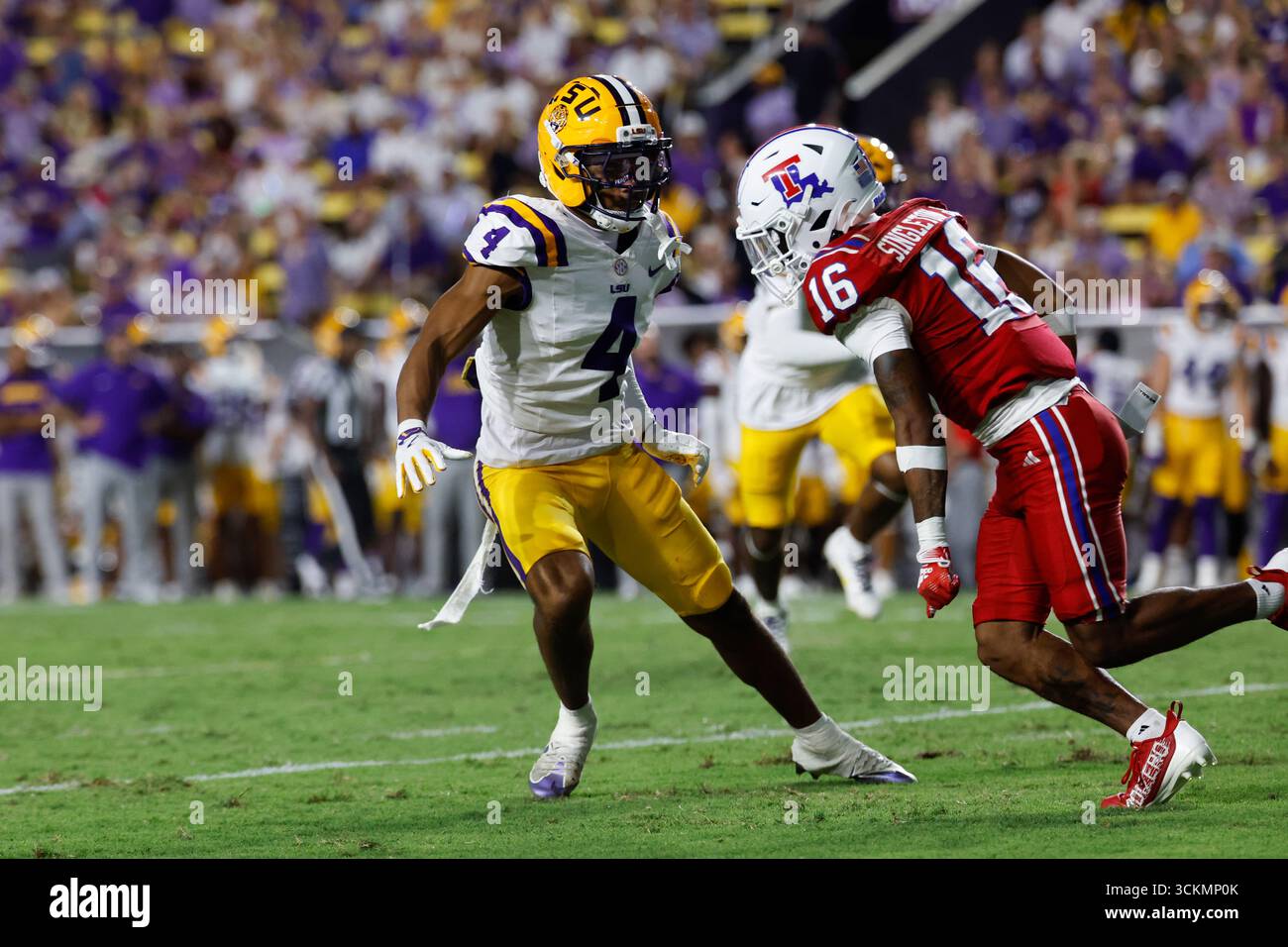 LSU defensive back Mansoor Delane (4) looks to defend during an NCAA ...