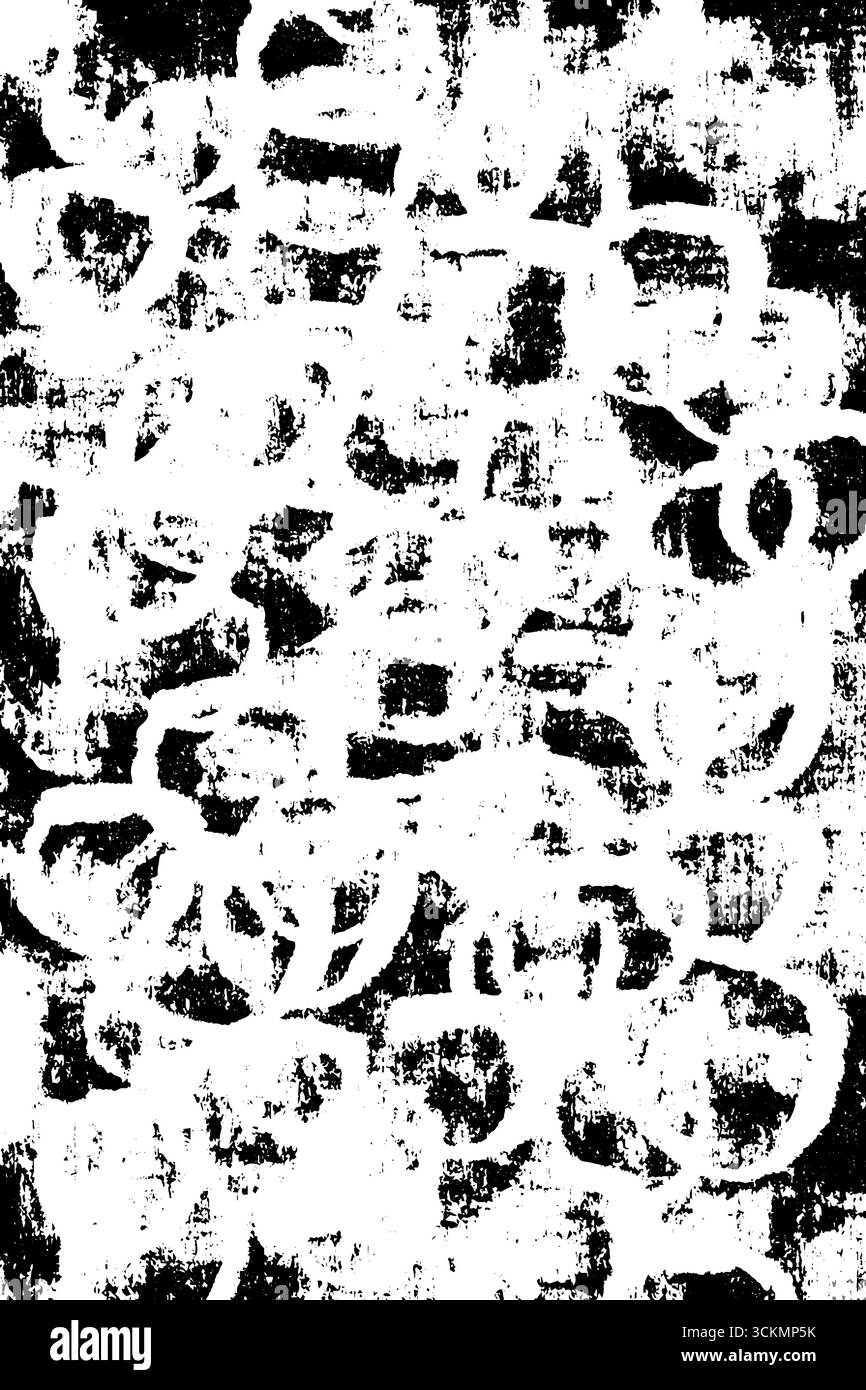 Black and white neon tube pattern with distressed grunge texture ...