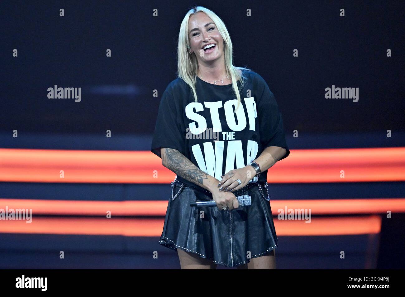 12 September 2025, Saxony, Leipzig: Singer Sarah Connor takes to the ...