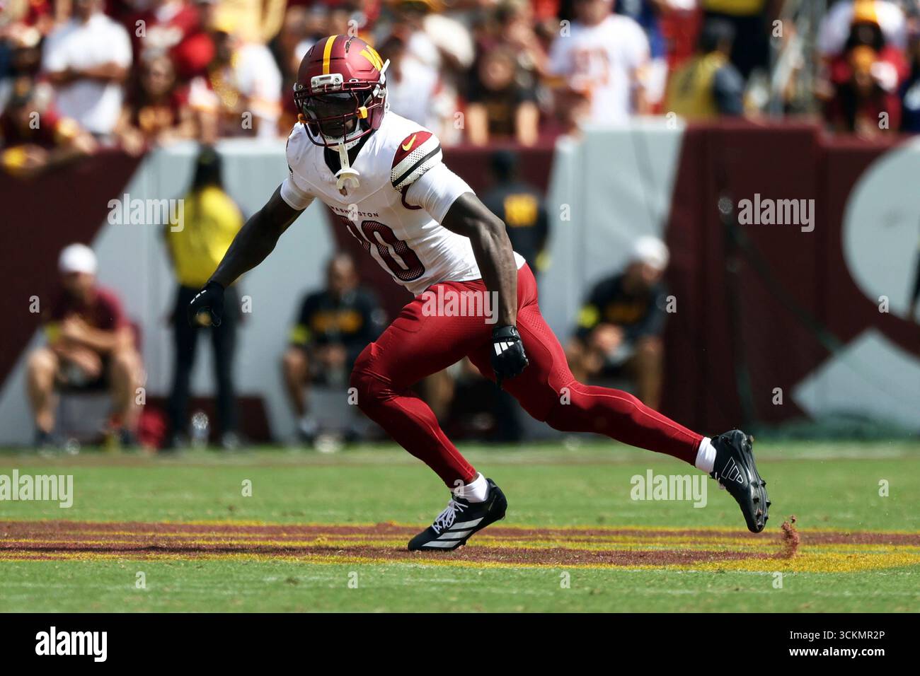 Washington Commanders safety Quan Martin (20) drops back into coverage ...