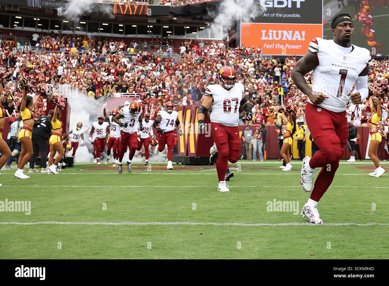 Washington Commanders wide receiver Deebo Samuel (1) is introduced with ...