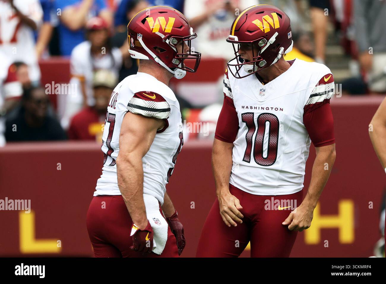 Washington Commanders linebacker Nick Bellore (57) celebrates with ...