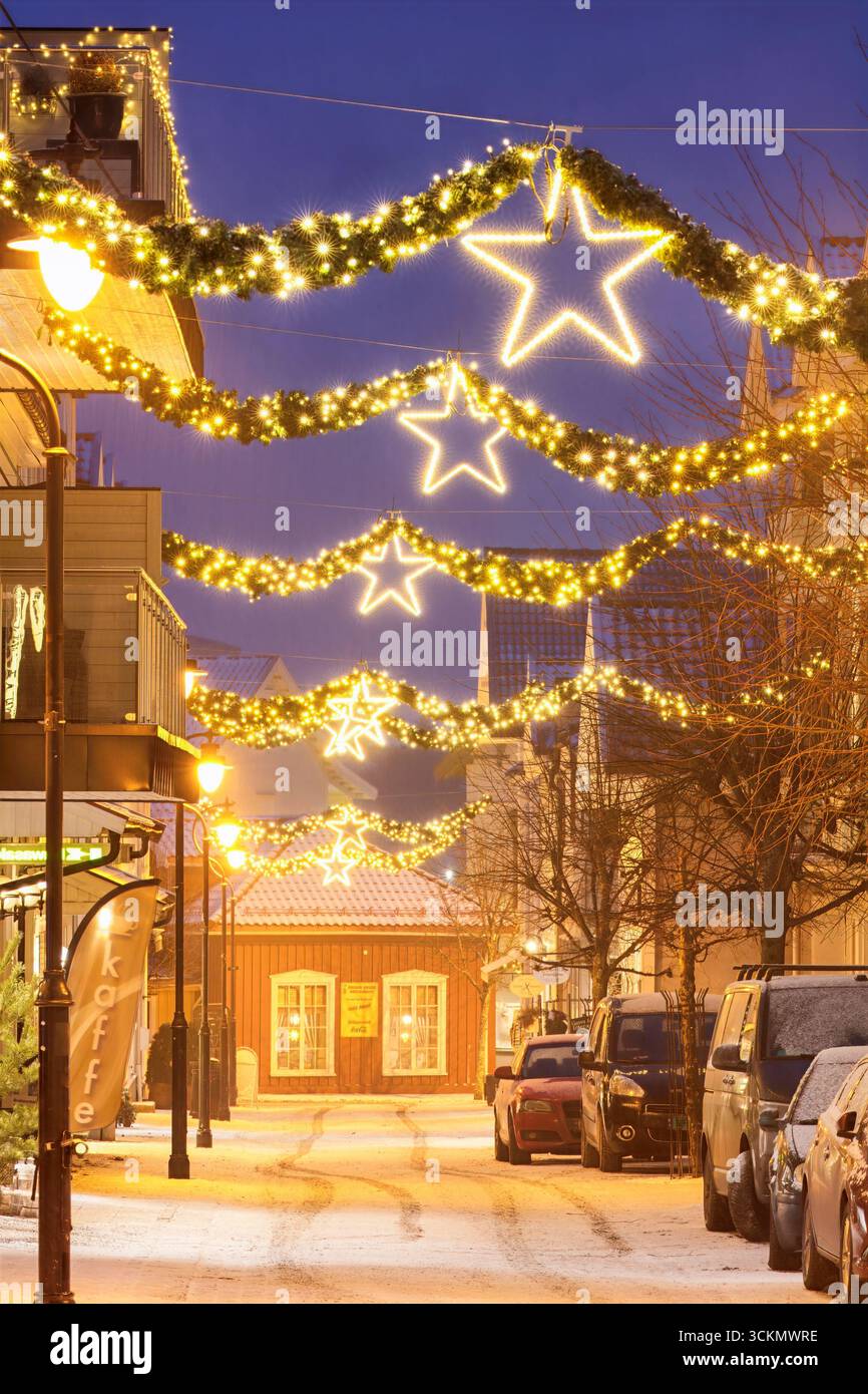 Langesund, Norway - December 16, 2022: Street Christmas illumination ...