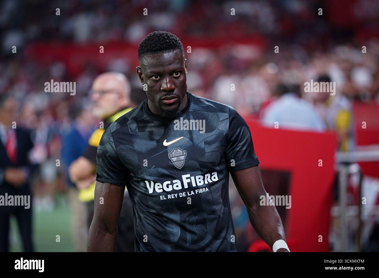 Seville, Spain. 12 september, 2025. Bambo Diaby (Elche CF) before ...