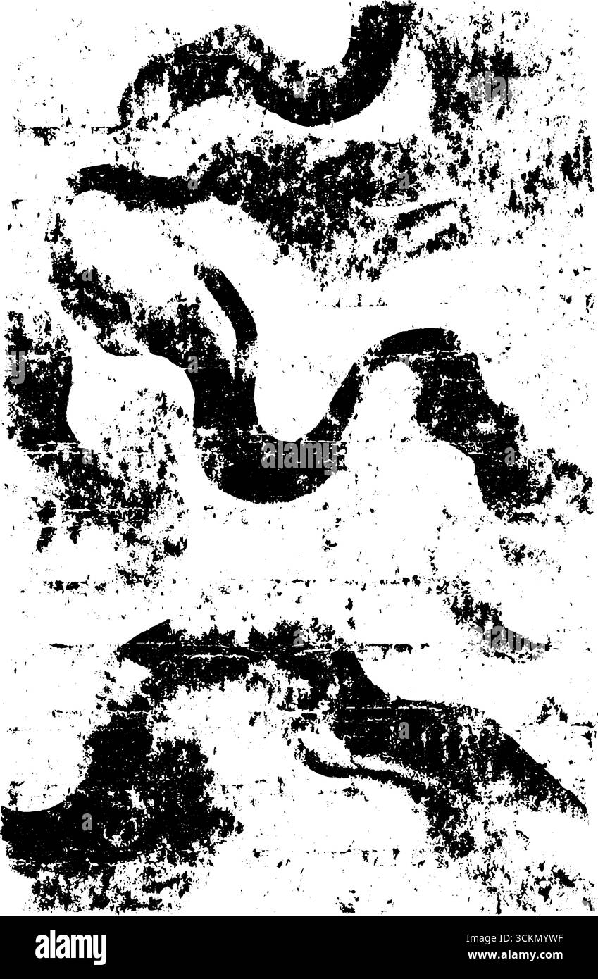 Monochrome flowing liquid texture with glossy ink waves for abstract ...
