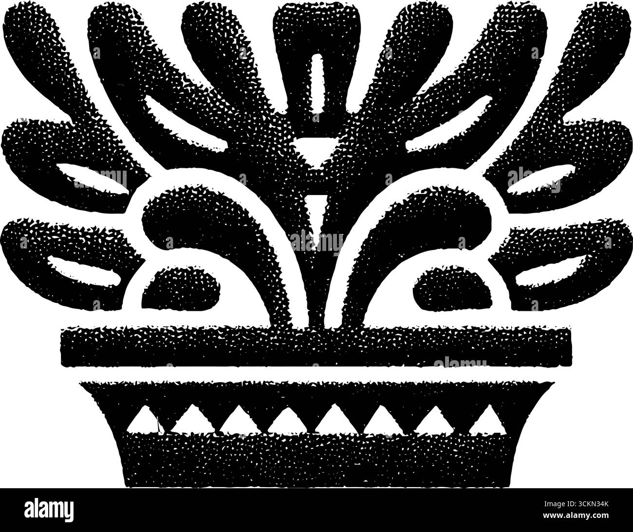 Engraved illustration of traditional oaxaca rug pattern for artistic ...
