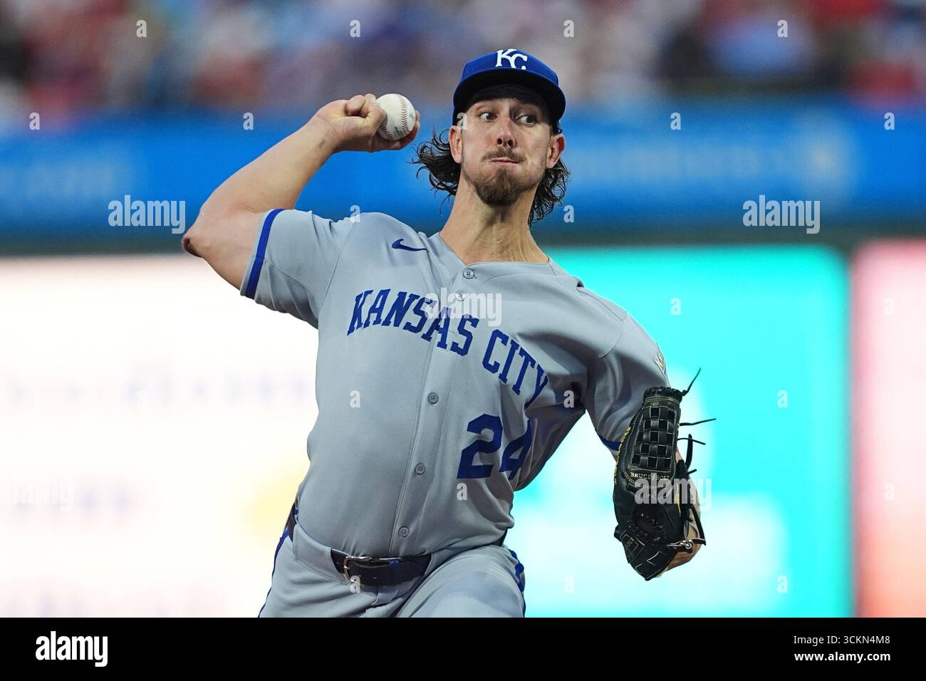 Kansas City Royals' Michael Lorenzen pitches during the first inning of ...