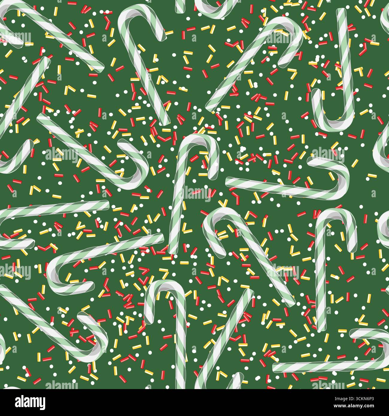 Candy cane candies and icing Christmas seamless pattern vector ...