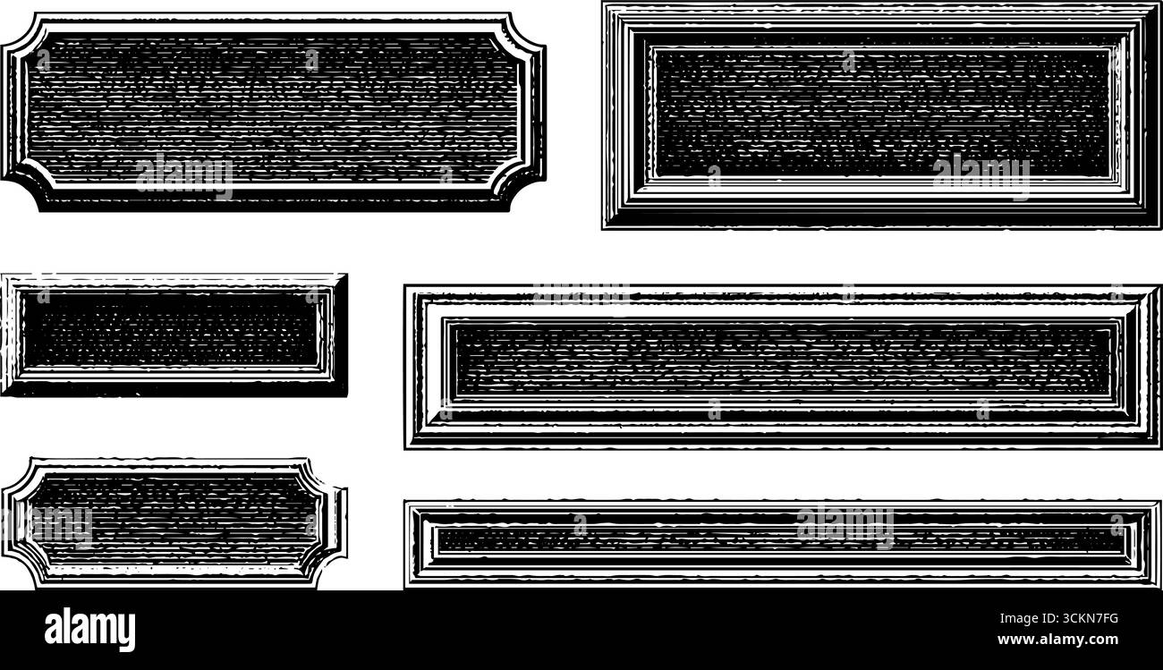 Vintage engraved notification badges set for design and decoration ...