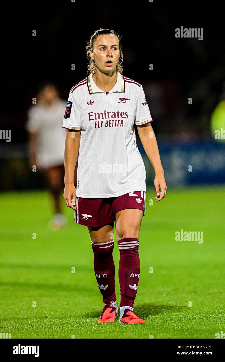 Victoria Pelova (21 Arsenal) looks on during the Barclays FA Women's ...