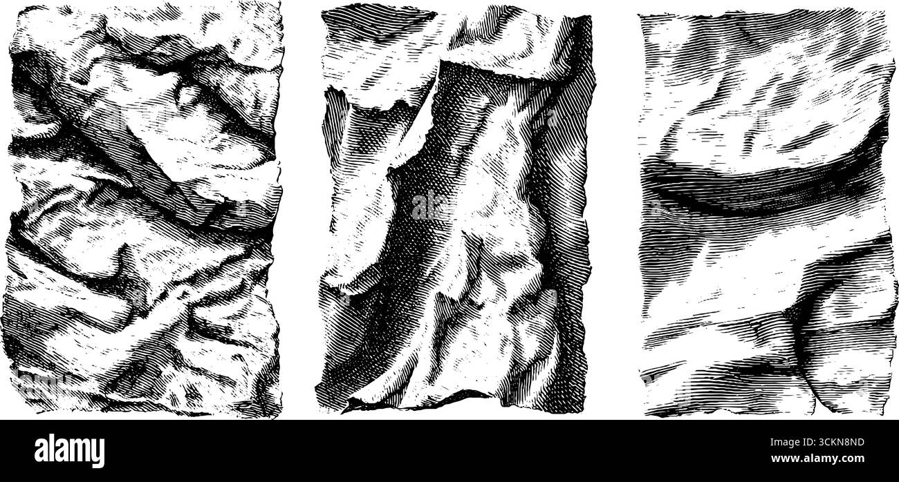 Engraved art set of layered torn paper patterns for design Stock Vector ...