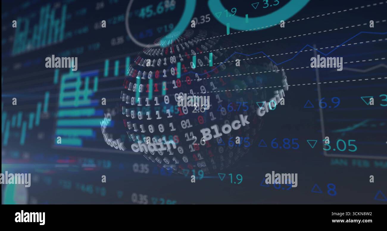 Spinning 3d blockchain sphere hi-res stock photography and images - Alamy