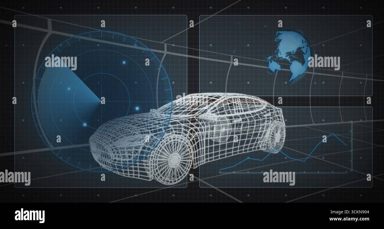 Floating wireframe car model hi-res stock photography and images - Alamy
