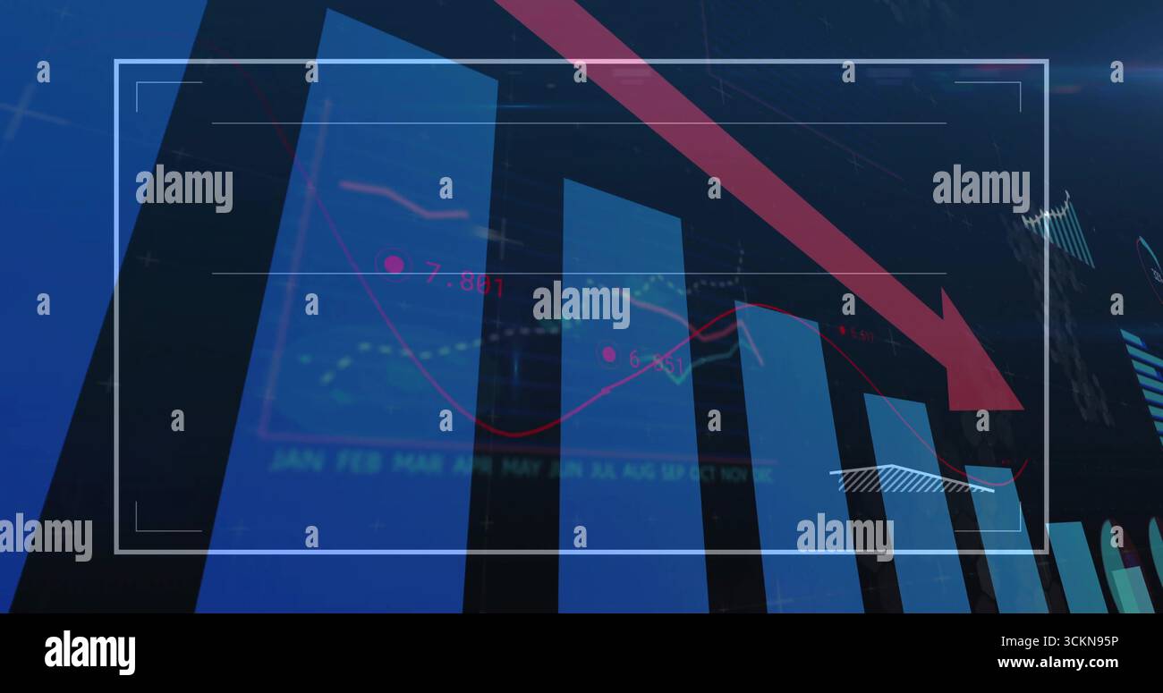 Declining bar chart red downward hi-res stock photography and images ...