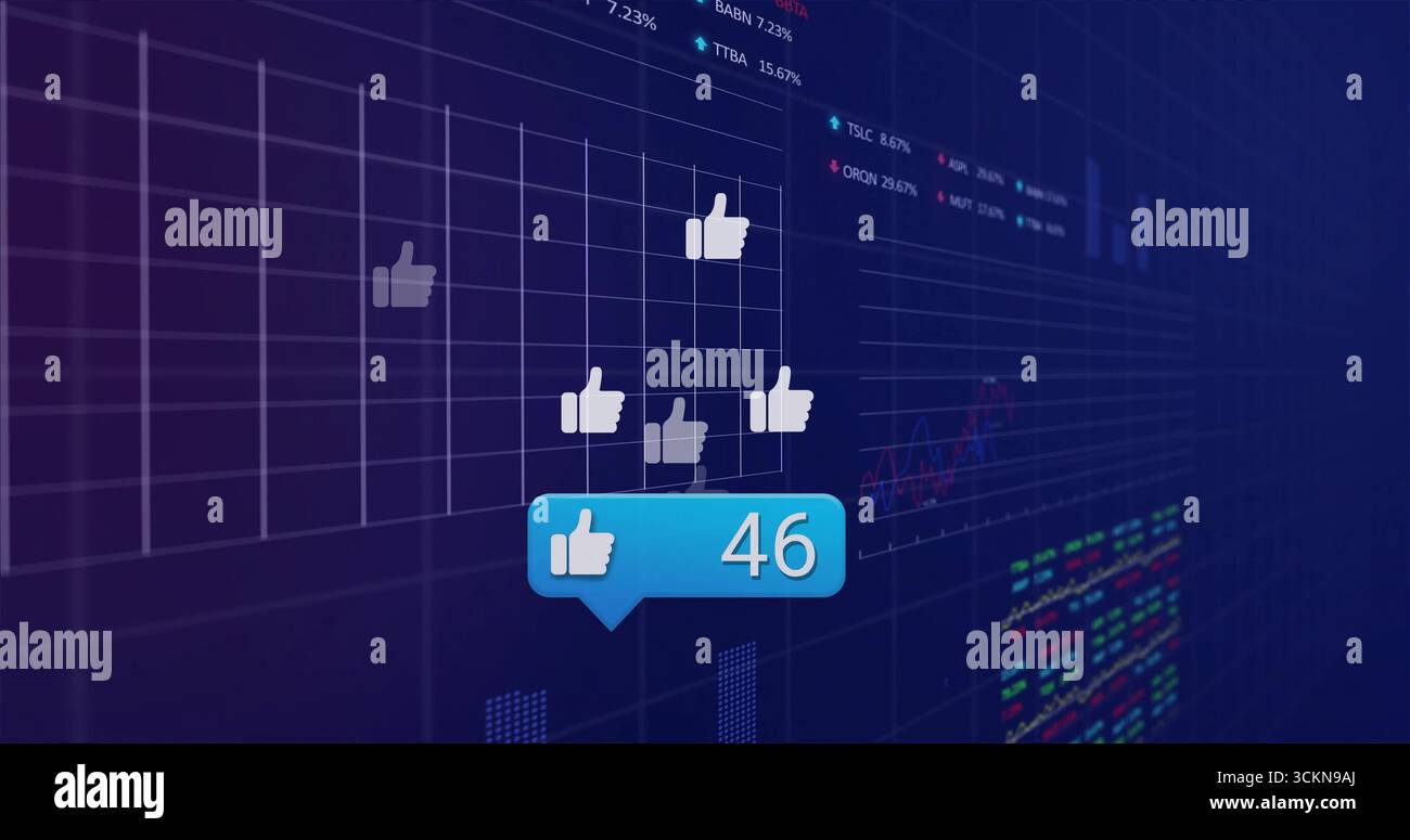 Floating thumbs up icons moving hi-res stock photography and images - Alamy