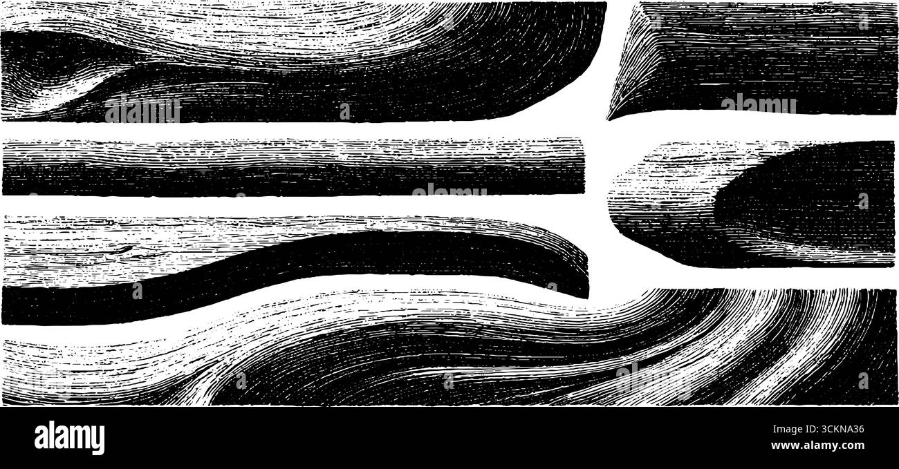 Intricate engraved patterns with layered abstract profiles for design ...