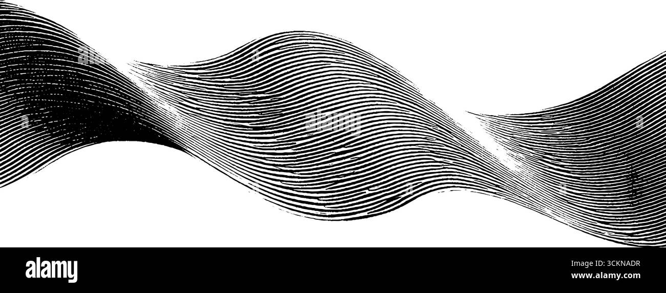 Minimalist engraved wave design with elegant arcs Stock Vector Image ...