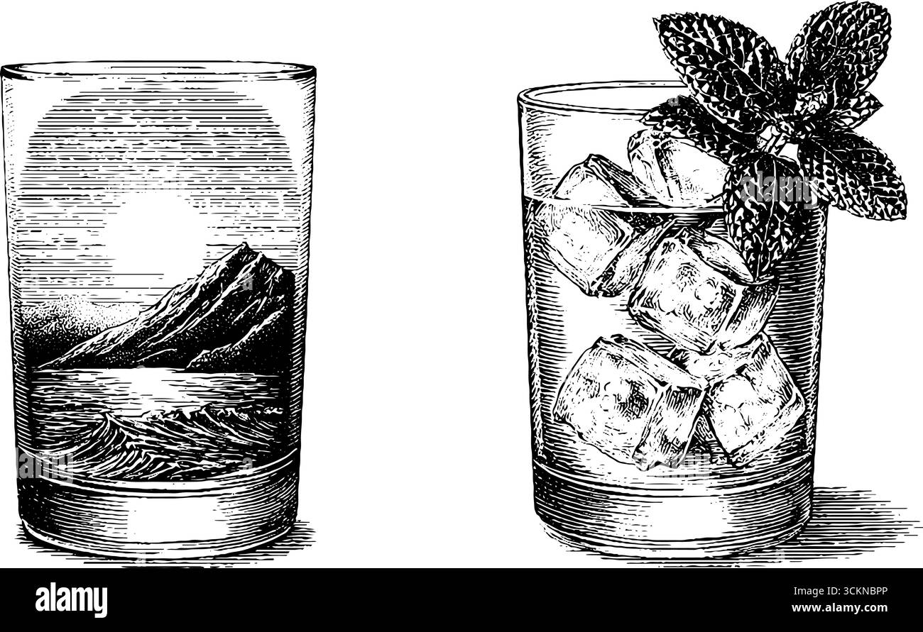 Set ice cubes mint Stock Vector Images - Alamy