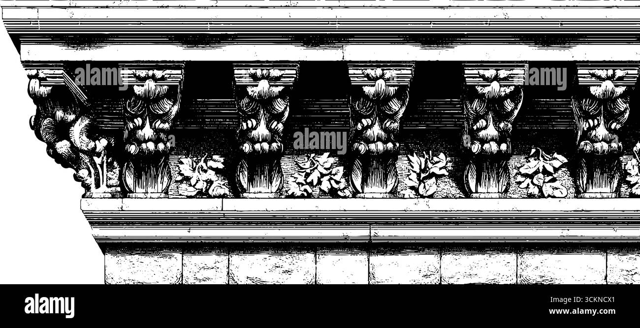 Intricate renaissance palace facade with detailed engraved ...