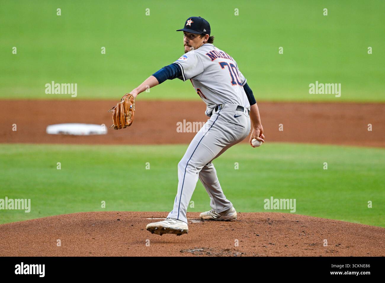 ATLANTA, GA - SEPTEMBER 12: Houston pitcher Jayden Murray (70) throws a ...