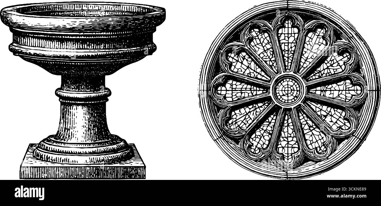 Ecclesiastical interior detail Stock Vector Images - Alamy