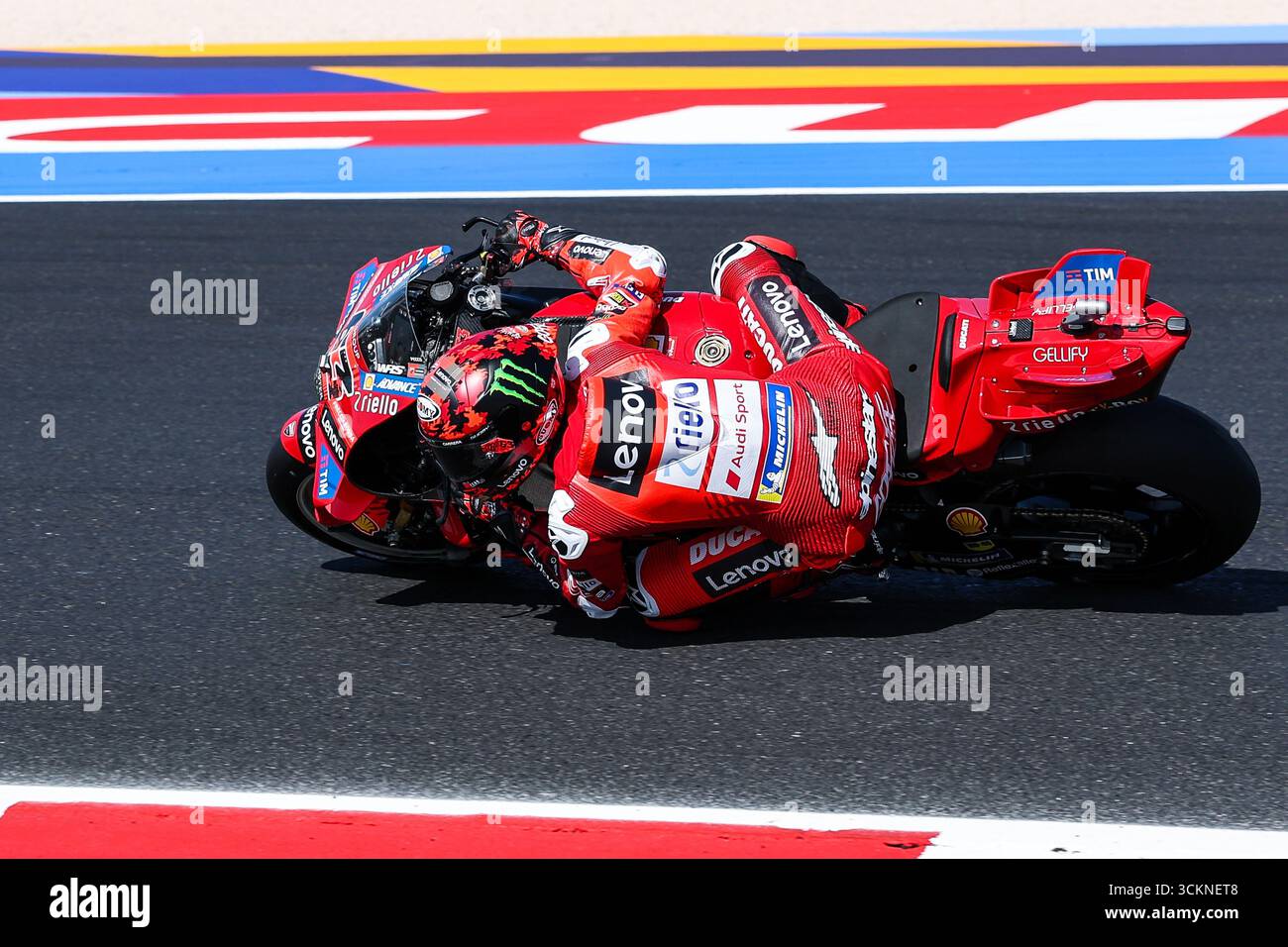Francesco Pecco Bagnaia of Italy and Ducati Lenovo Team seen during the ...
