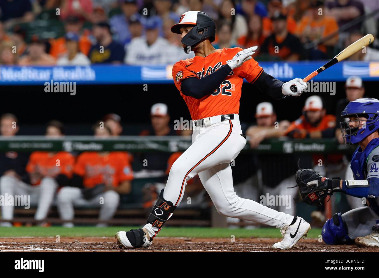 Jeremiah Jackson #82 of the Baltimore Orioles swings the bat during a ...