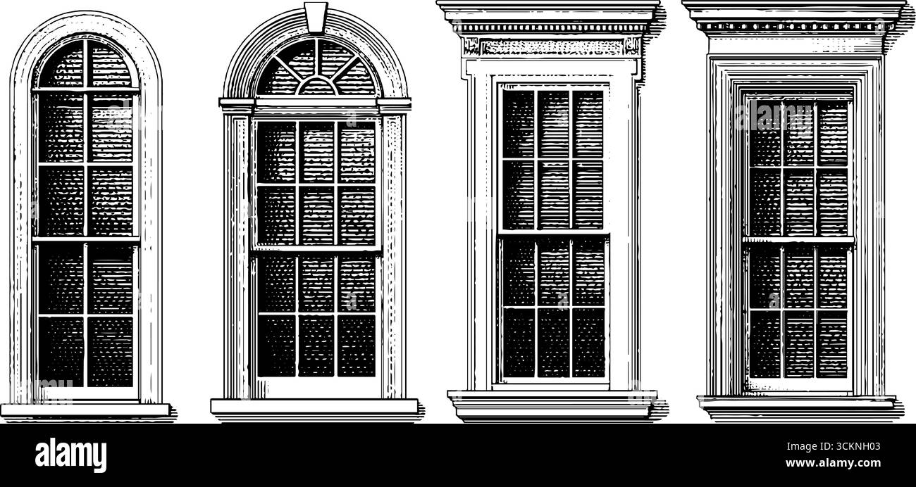 Period sash window Stock Vector Images - Alamy