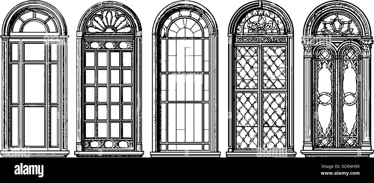 Ornate transom window Stock Vector Images - Alamy