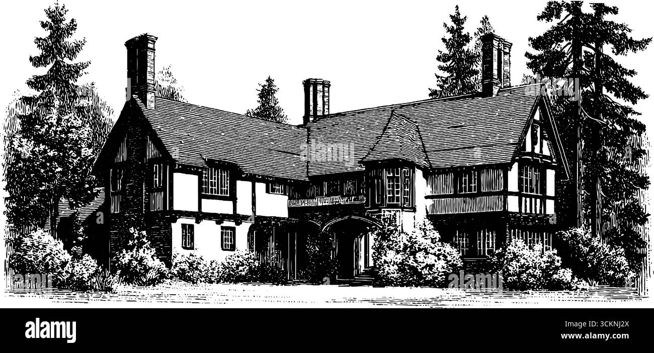 English tudor revival Stock Vector Images - Alamy