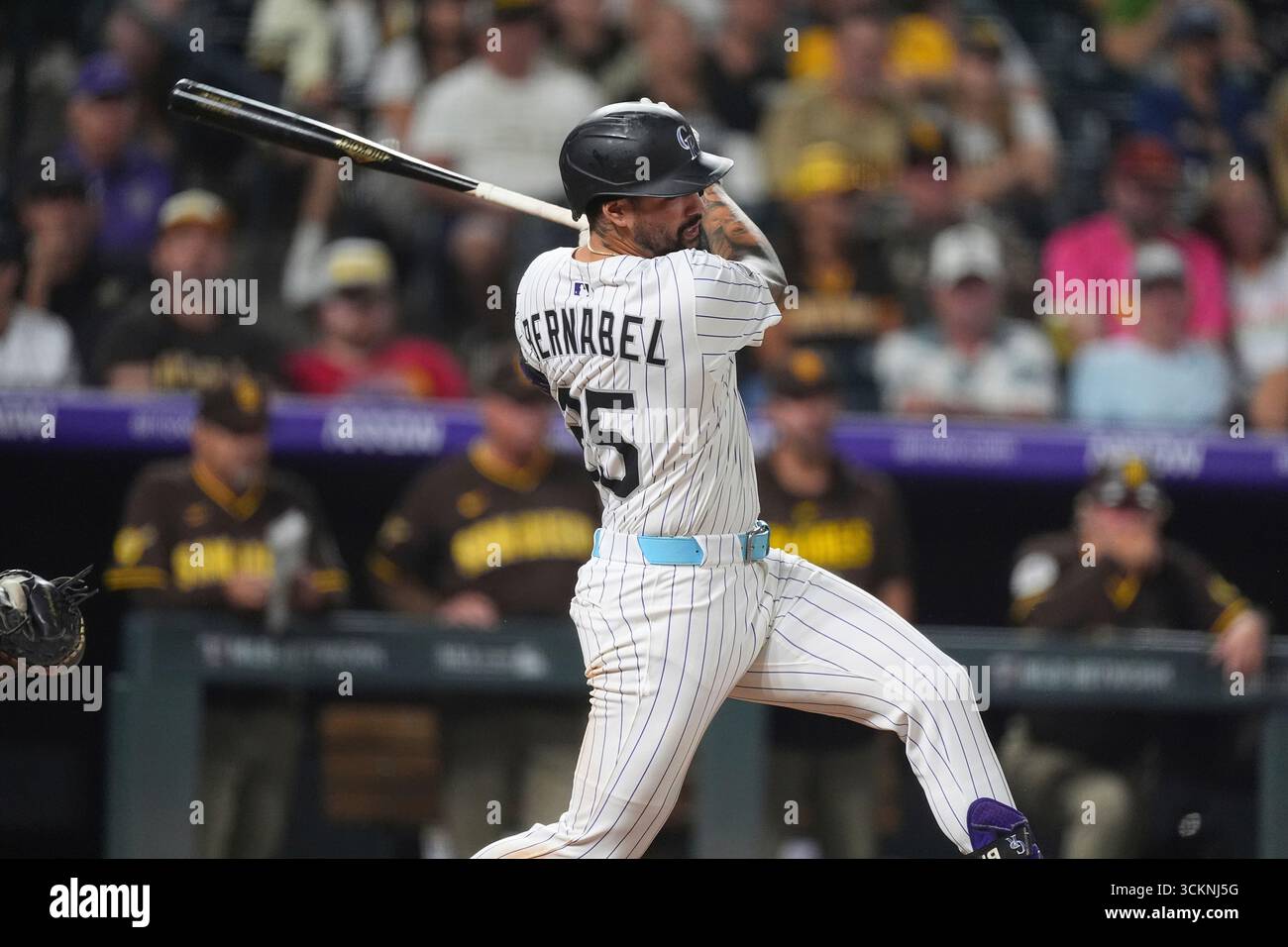 Colorado Rockies first baseman Warming Bernabel (25) in the eighth ...