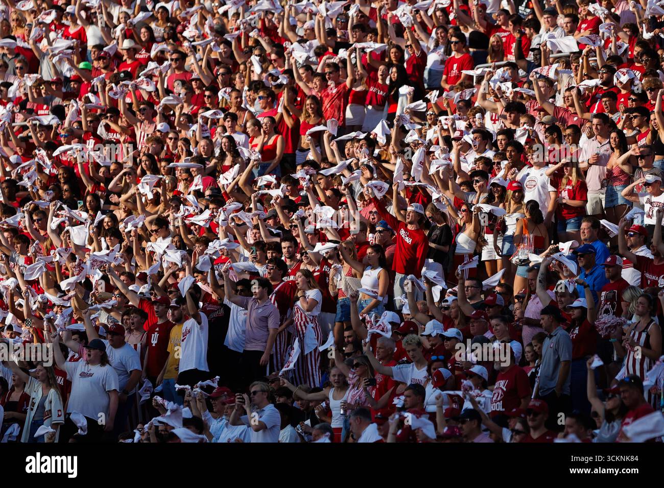 BLOOMINGTON, INDIANA – SEPTEMBER 12: IU fans with towels as Indiana ...