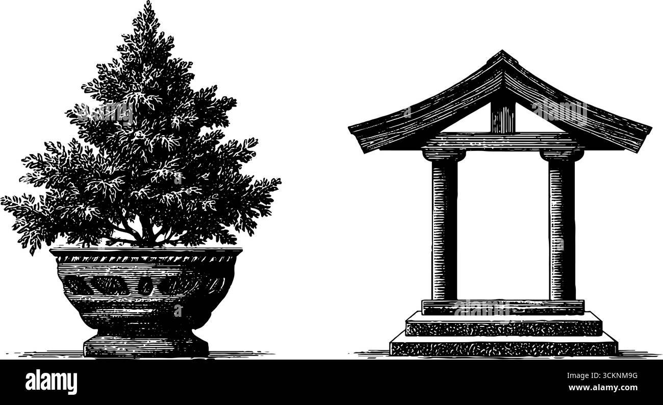 Sacred tree in shinto Stock Vector Images - Alamy