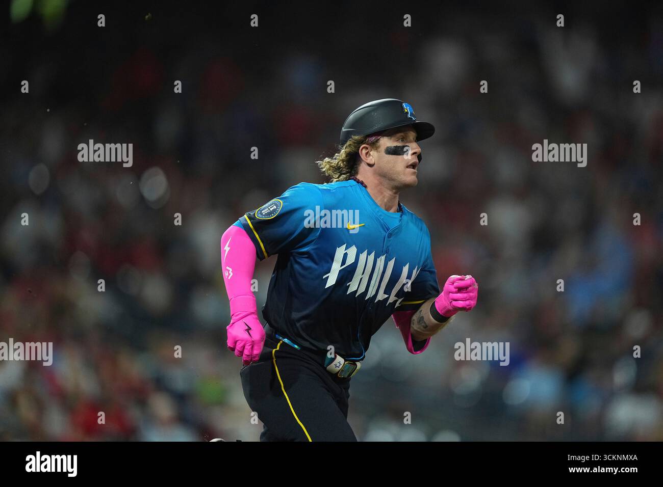 Philadelphia Phillies' Harrison Bader in action a baseball game, Friday ...