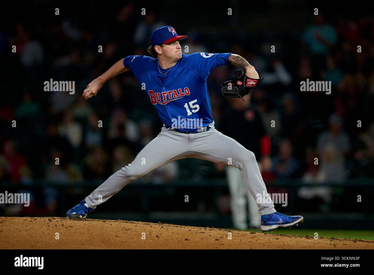 Buffalo Bisons pitcher Hayden Juenger (15) during an MiLB International ...