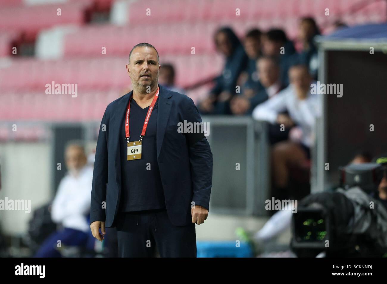 Coach Ran Ben Simon of Israel seen during The European World Cup ...