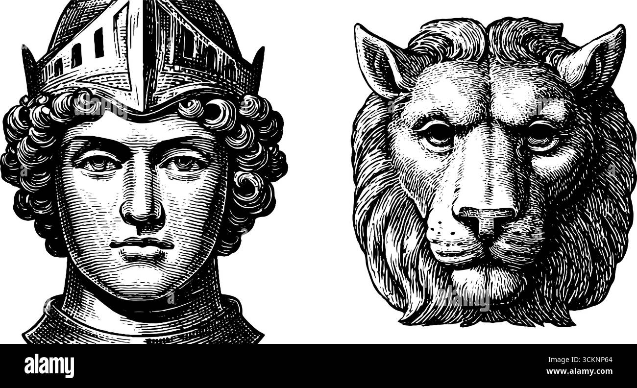 Historical medieval armor bust Stock Vector Images - Alamy