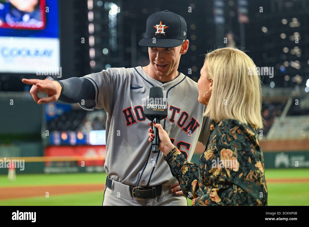 ATLANTA, GA - SEPTEMBER 12: Houston left fielder Zach Cole (16) is ...