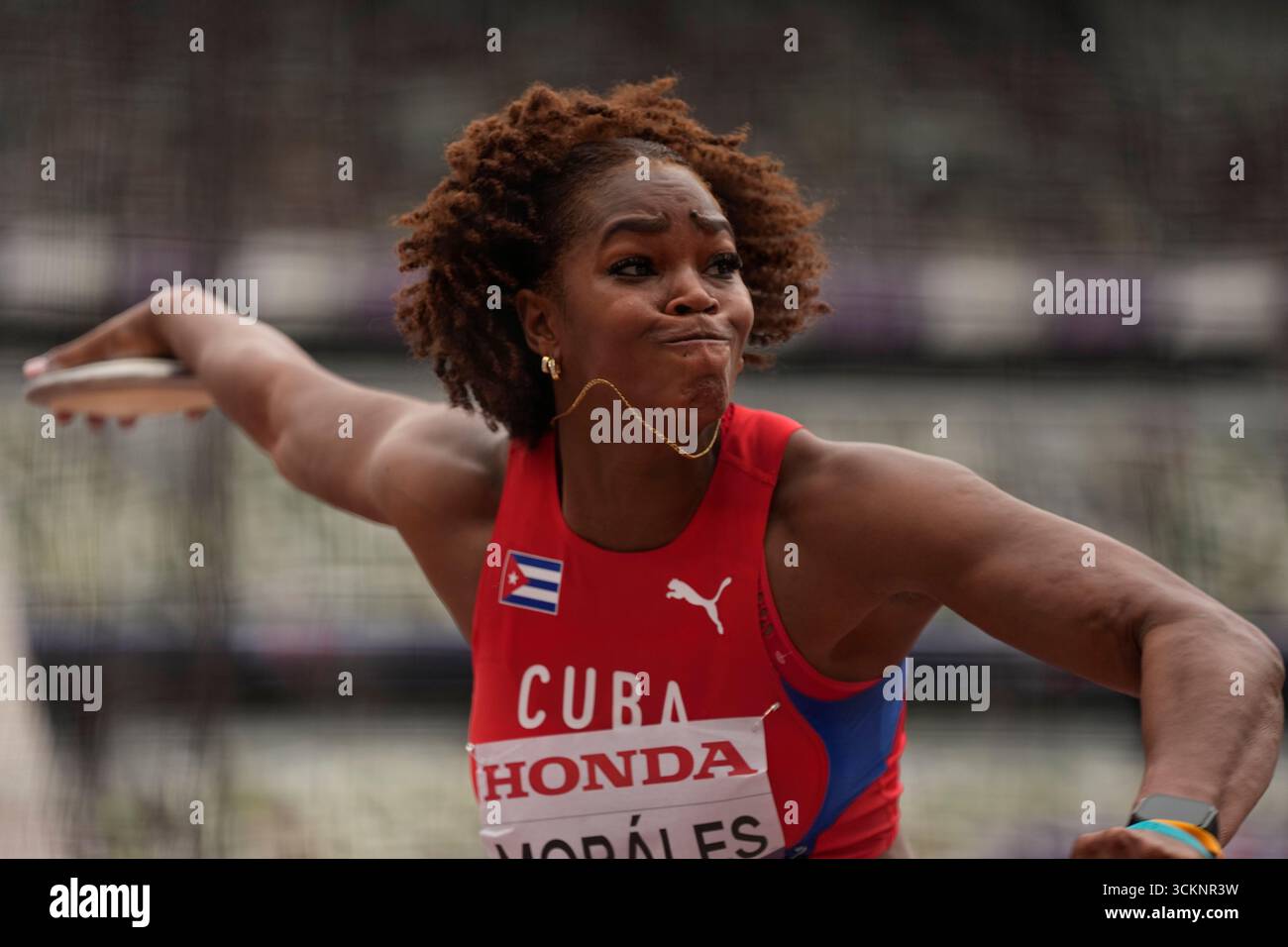 Cuba's Silinda Morales makes an attempt in the women's discus throw ...