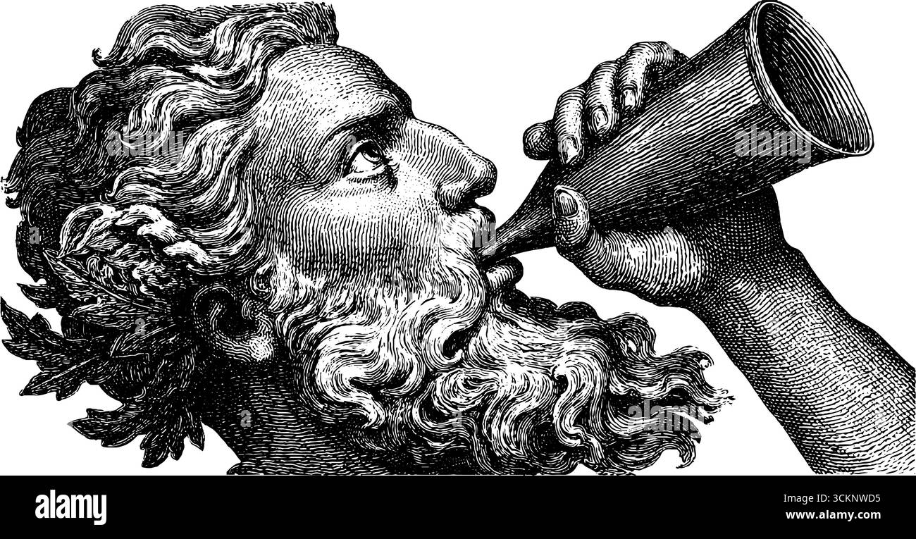 Conch blowing triton Black and White Stock Photos & Images - Alamy