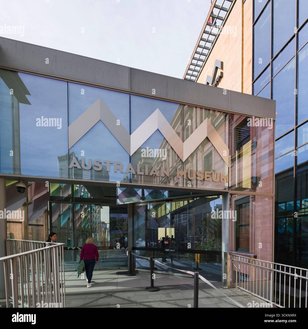 A visual of the modern exterior and entrance of the Australian Museum ...